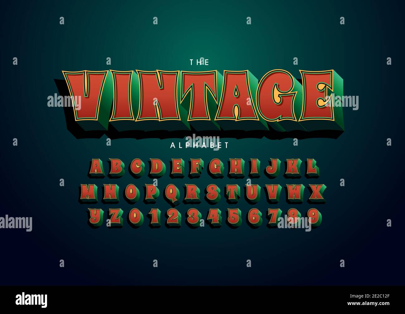 Vector of stylized alphabet and font Stock Vector Image & Art - Alamy