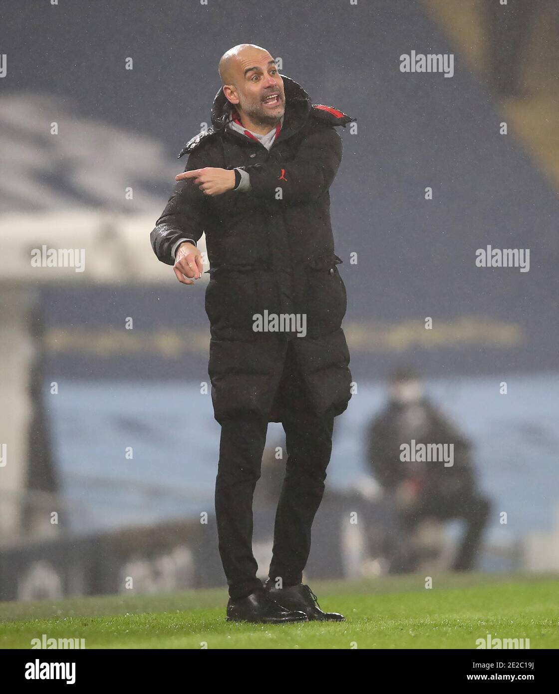 Manchester City manager Pep Guardiola on the touchline during the ...