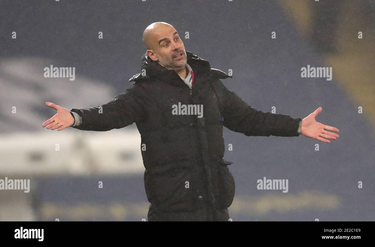 Manchester City manager Pep Guardiola on the touchline during the ...