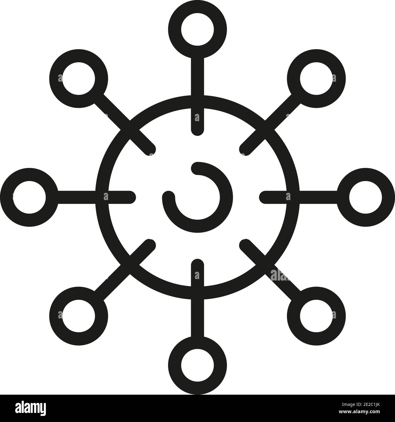 Atom hierarchy icon. Outline atom hierarchy vector icon for web design ...