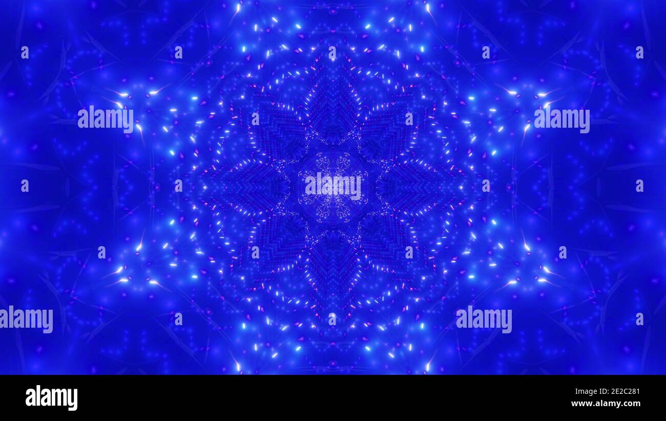 Dark abstract visual effect neon dots 3d illustration background ...