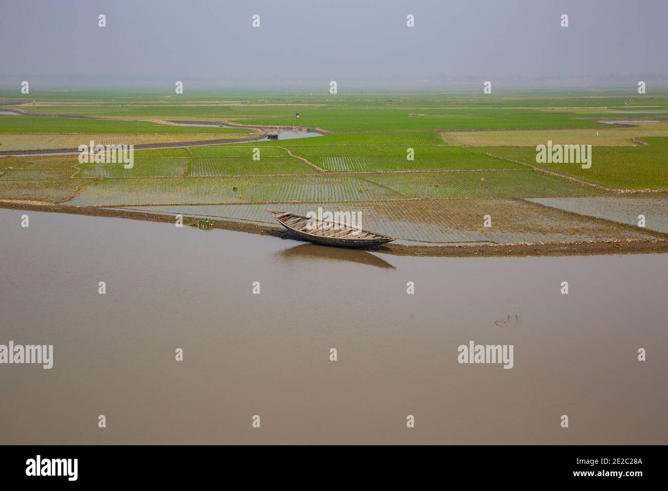 Boats on the bank of Titas River in Brahmanbaria, Bangladesh Stock ...