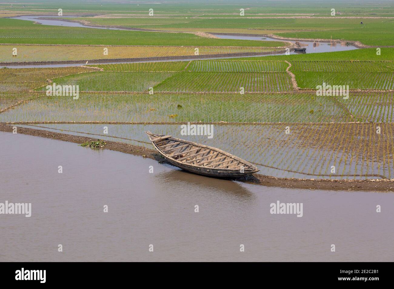 Boats on the bank of Titas River in Brahmanbaria, Bangladesh Stock ...