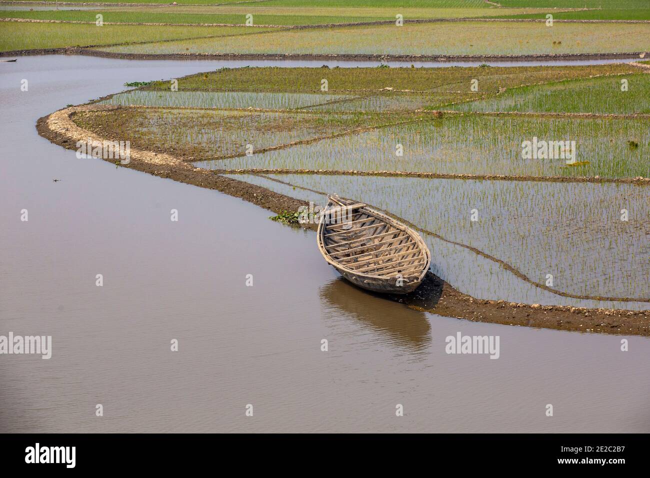 Boats on the bank of Titas River in Brahmanbaria, Bangladesh Stock ...