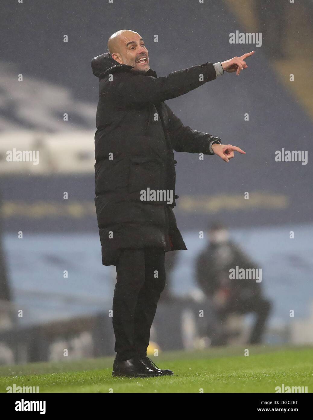 Manchester City manager Pep Guardiola on the touchline during the ...
