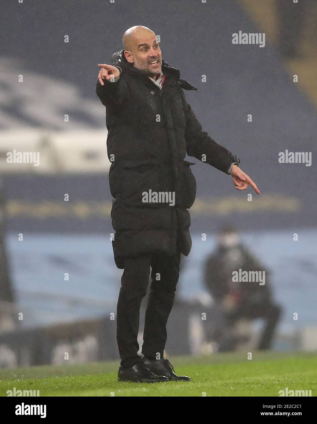 Manchester City manager Pep Guardiola on the touchline during the ...