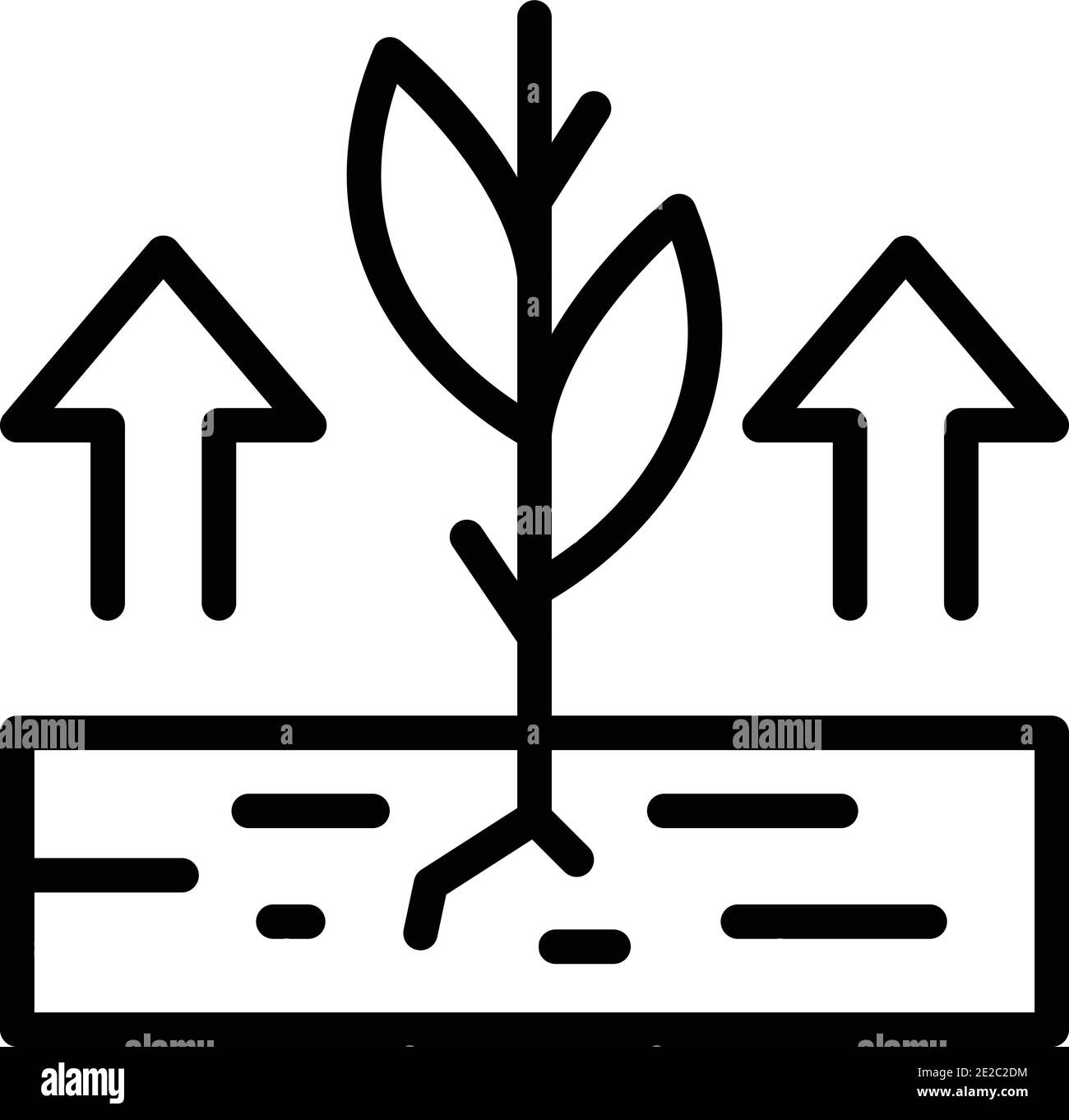 Growing farm plants icon. Outline growing farm plants vector icon for ...