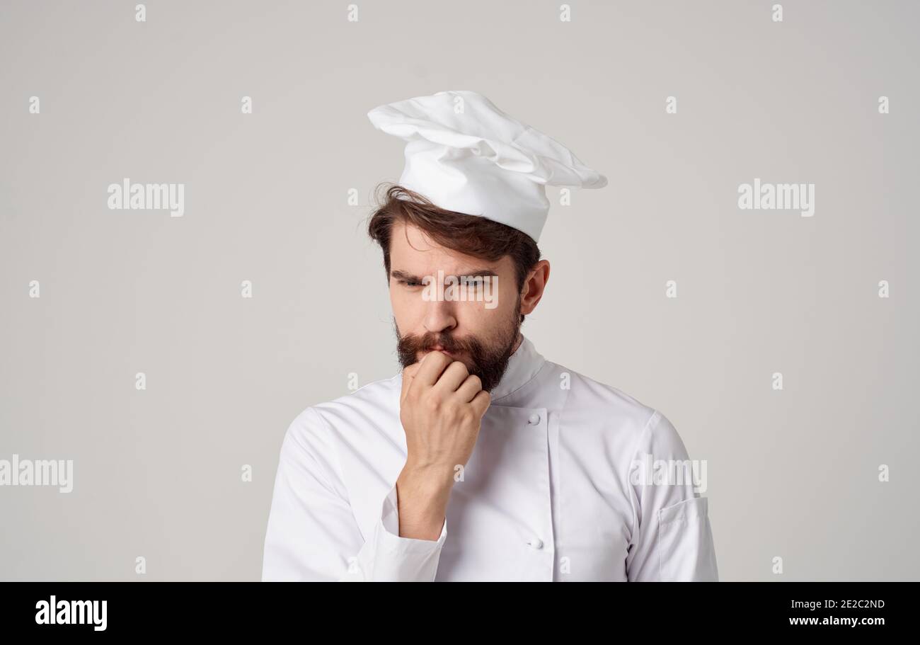 Man cook emotions restaurant Professional work cooking Stock Photo - Alamy