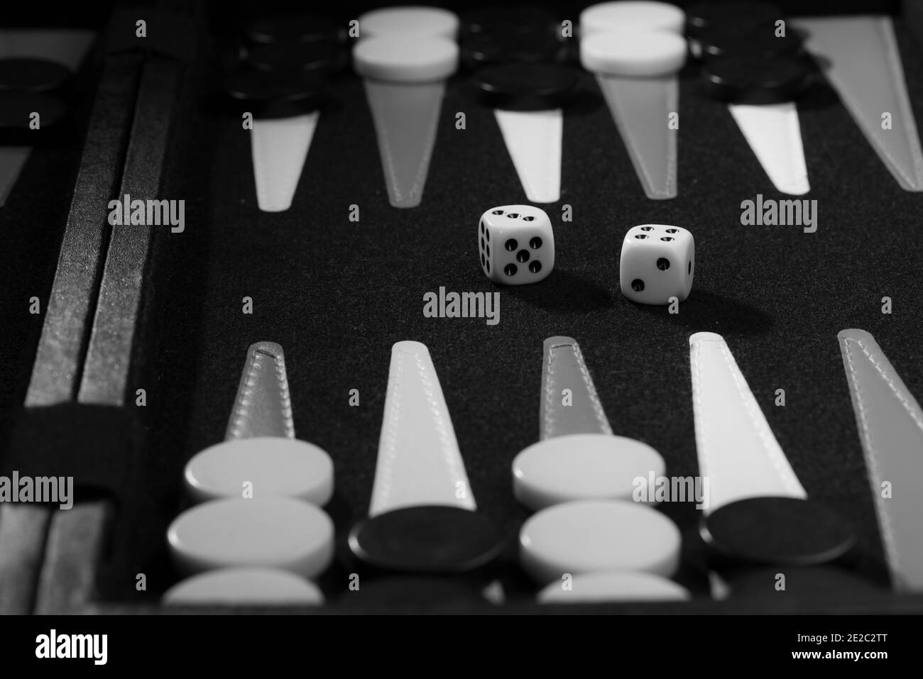 Old backgammon board with dice hi-res stock photography and images - Alamy
