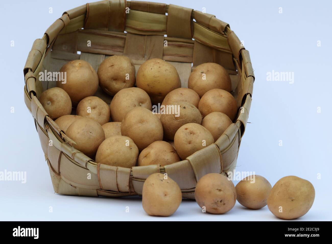 Baby potatoes small round potato from india on white background Asian ...