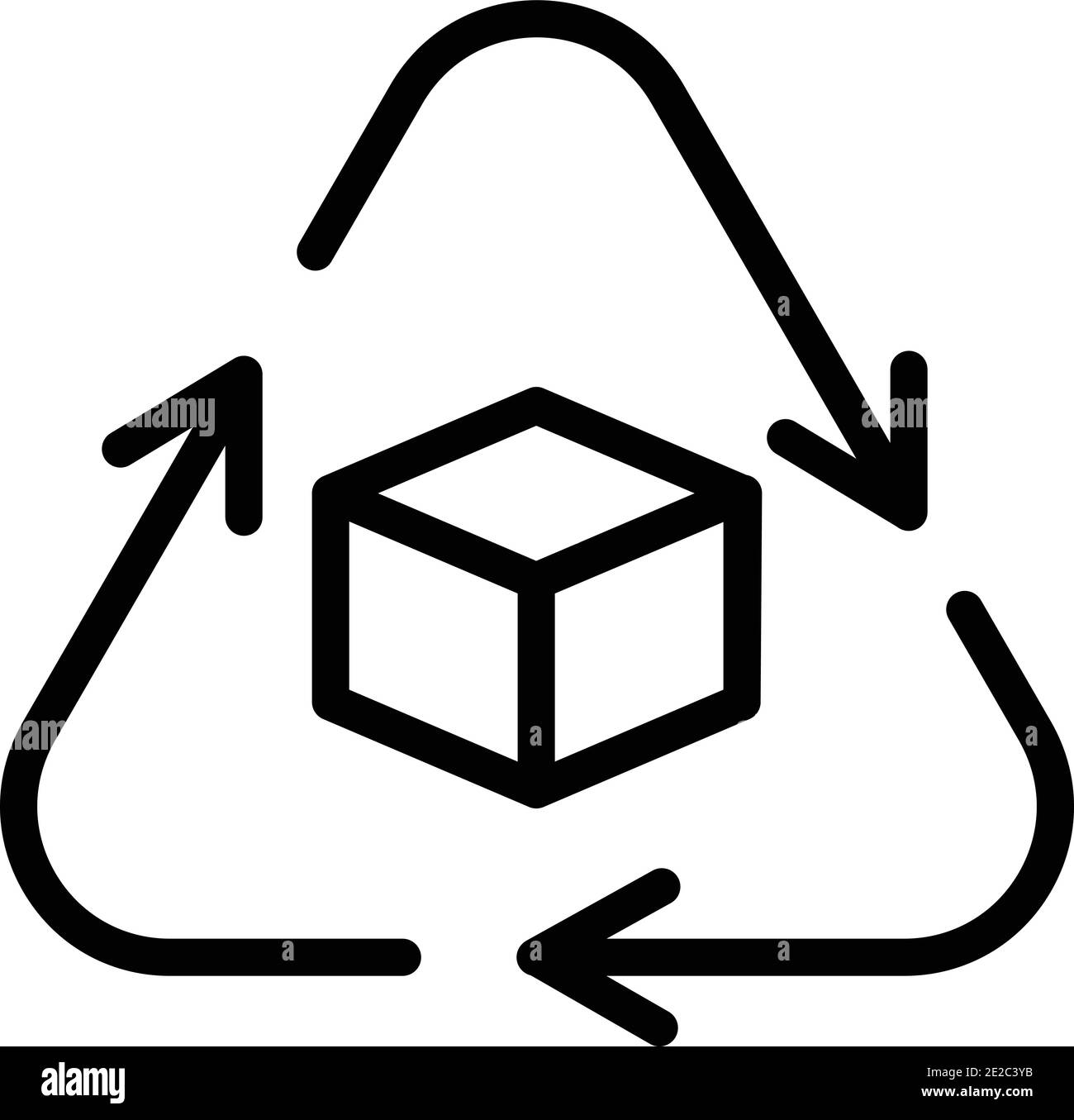 Recyclable icon. Outline recyclable vector icon for web design isolated ...