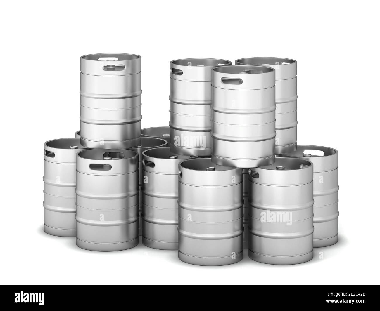 Metal beer keg. 3d illustration isolated on white background Stock ...