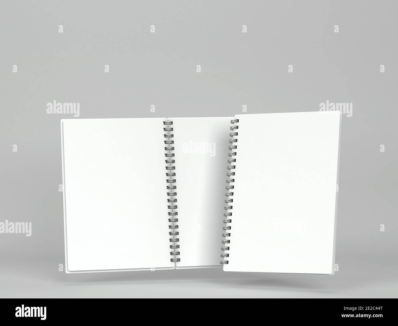 Blank notebook mockup. 3d illustration on gray background Stock Photo ...