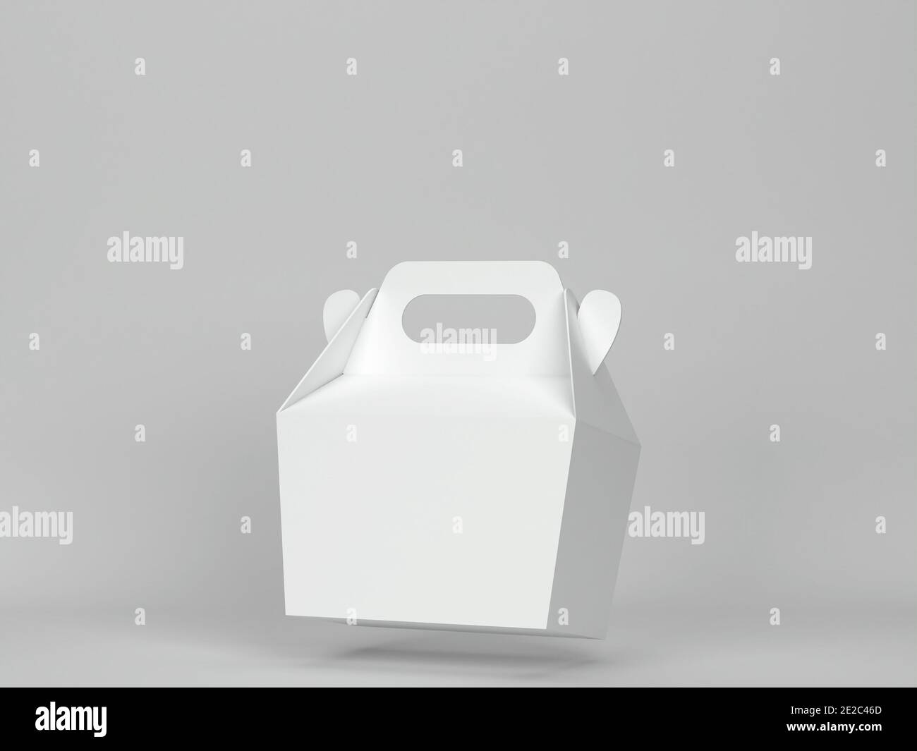 Blank food box mockup. 3d illustration on gray background Stock Photo ...