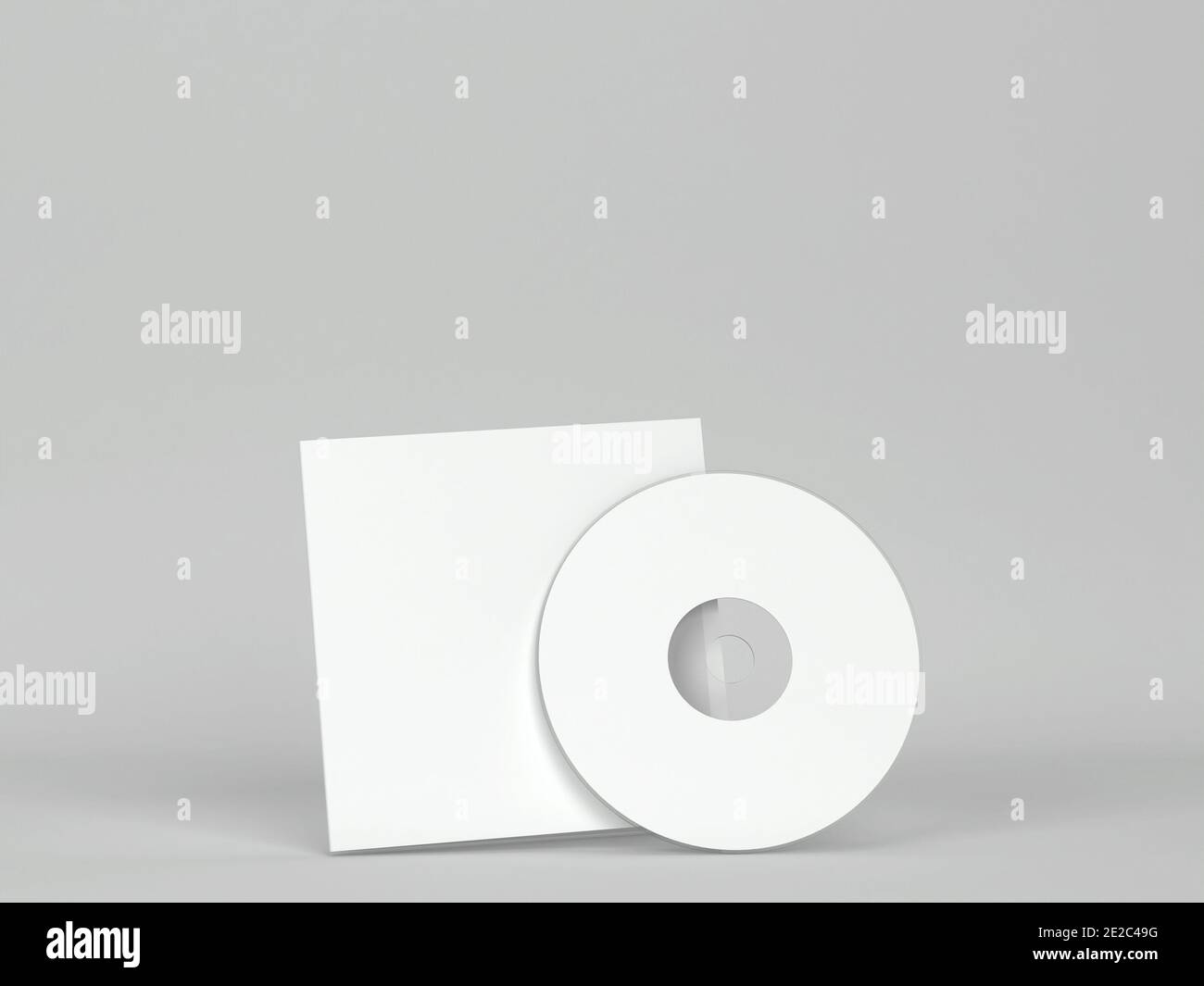 Blank compact cd with cover mockup. 3d illustration on gray background ...