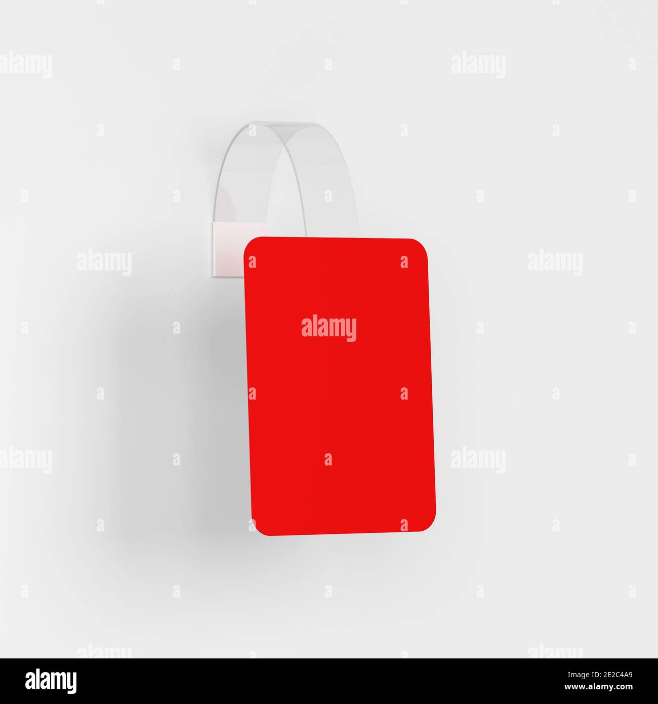 Blank wobbler tag mockup. 3d illustration on gray background Stock ...