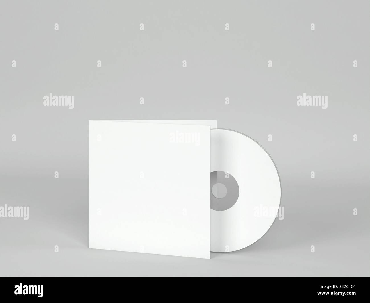 Blank compact cd with cover mockup. 3d illustration on gray background ...