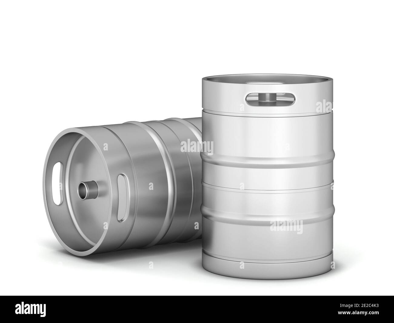 Metal beer keg. 3d illustration isolated on white background Stock ...