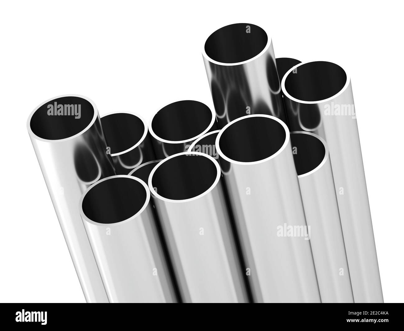 Metal pipes. 3d illustration isolated on white background Stock Photo ...