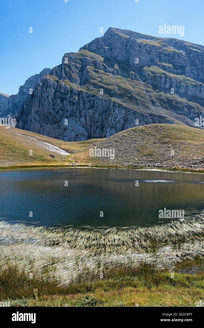 View of the so-called Dragon Lake or Drakolimni at the Tymfi mountain ...
