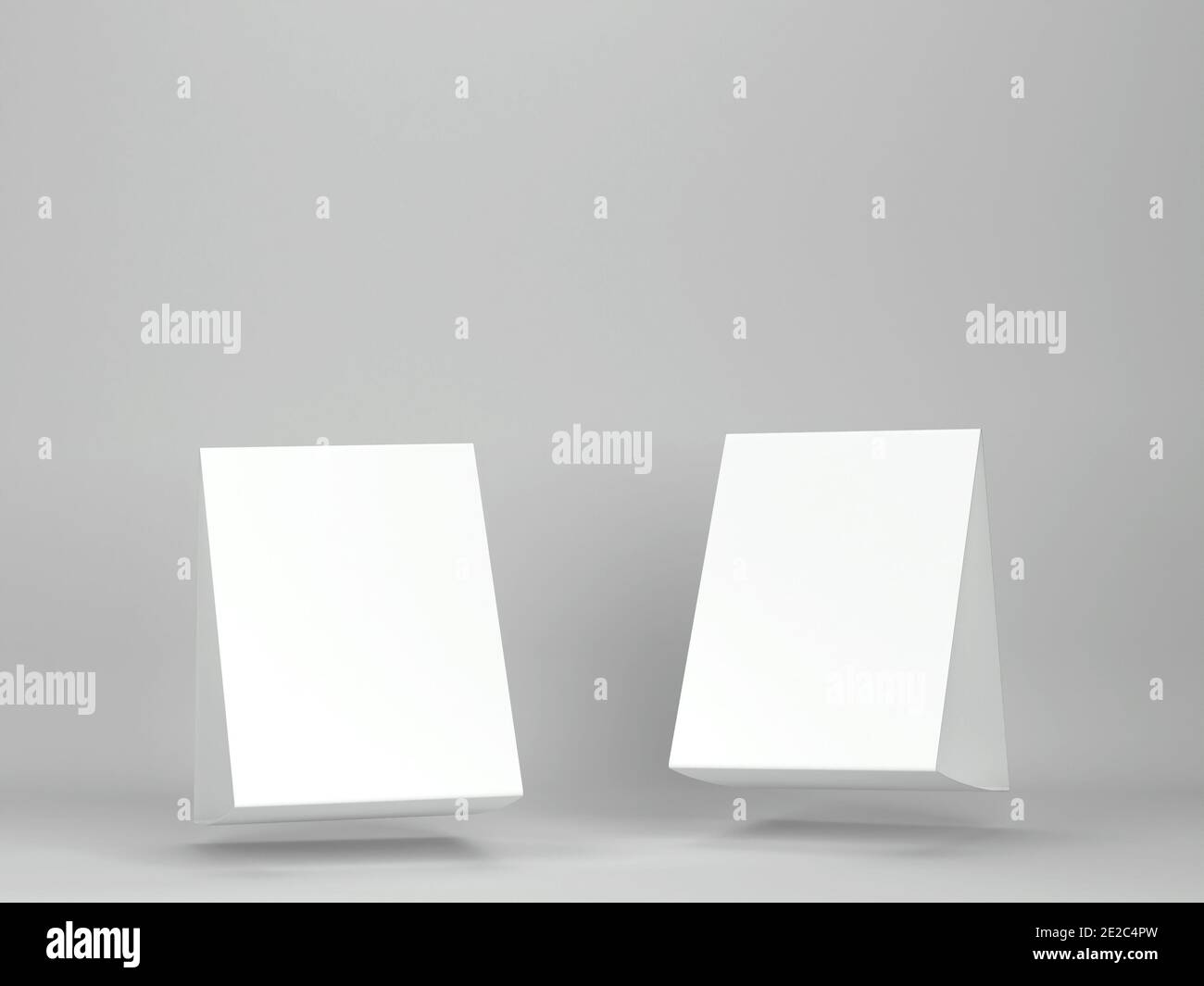 Blank tent holder mockup. 3d illustration on gray background Stock ...