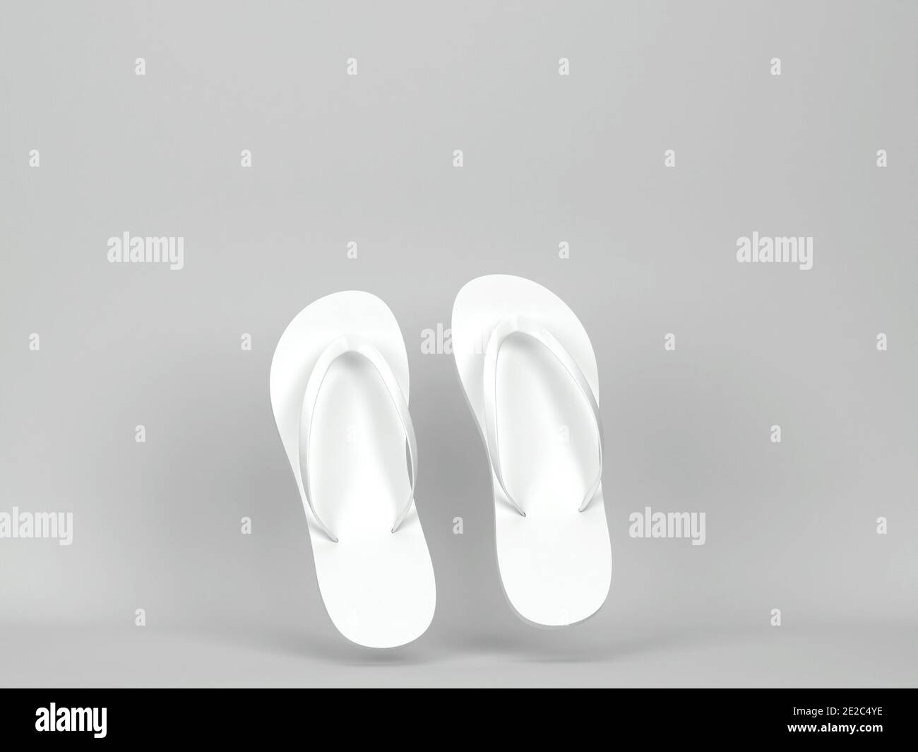 Blank flip flops mockup. 3d illustration on gray background Stock Photo ...