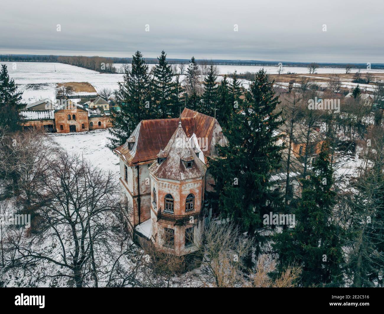 Old mansion in Gothic style in Kursk oblast, Russia Stock Photo - Alamy