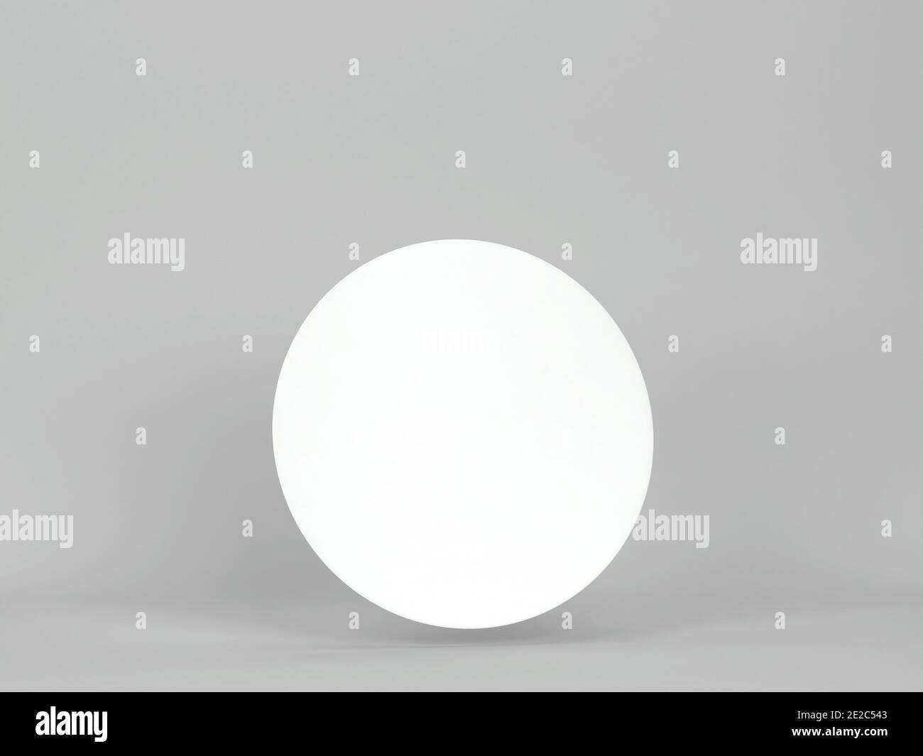 Blank round sticker mockup. 3d illustration on gray background Stock ...