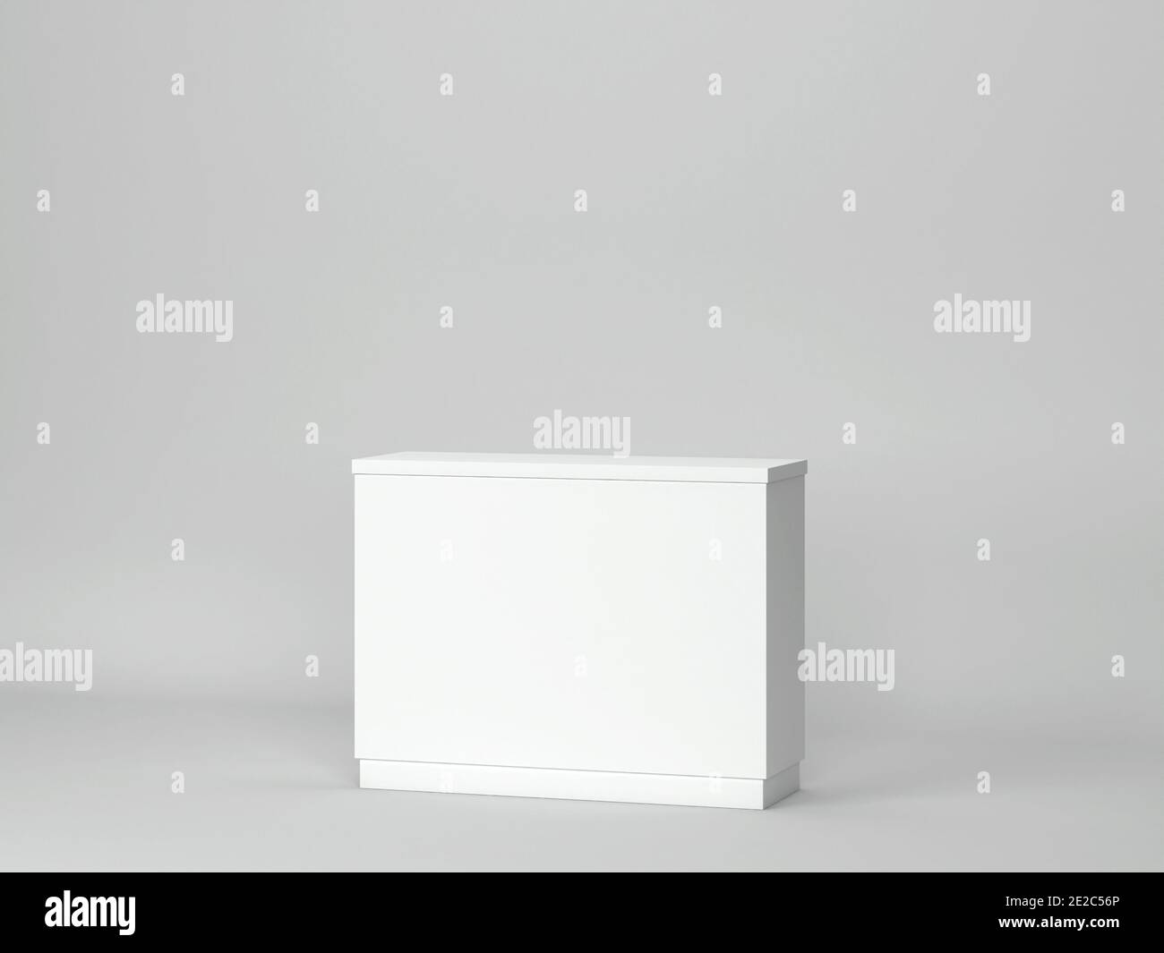 Blank counter mockup. 3d illustration on gray background Stock Photo ...