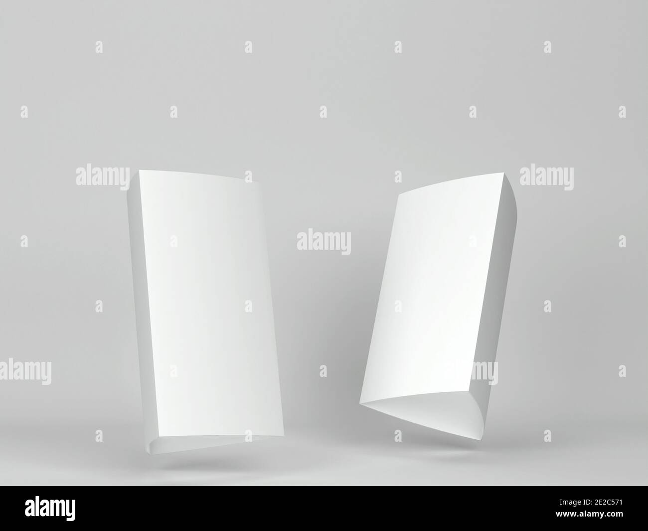 Blank triangle card mockup. 3d illustration on gray background Stock ...