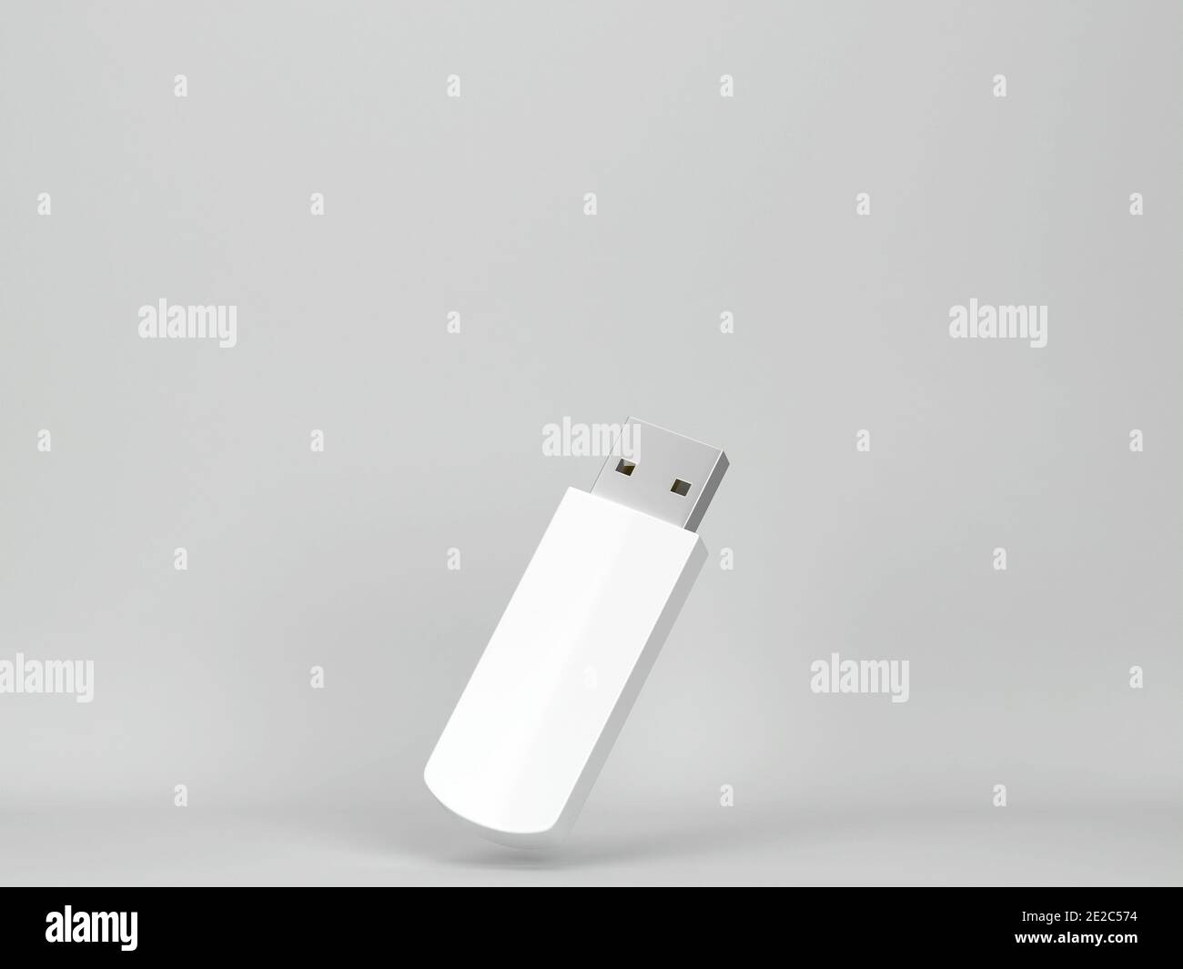 Blank usb flash drive mockup. 3d illustration on gray background Stock ...