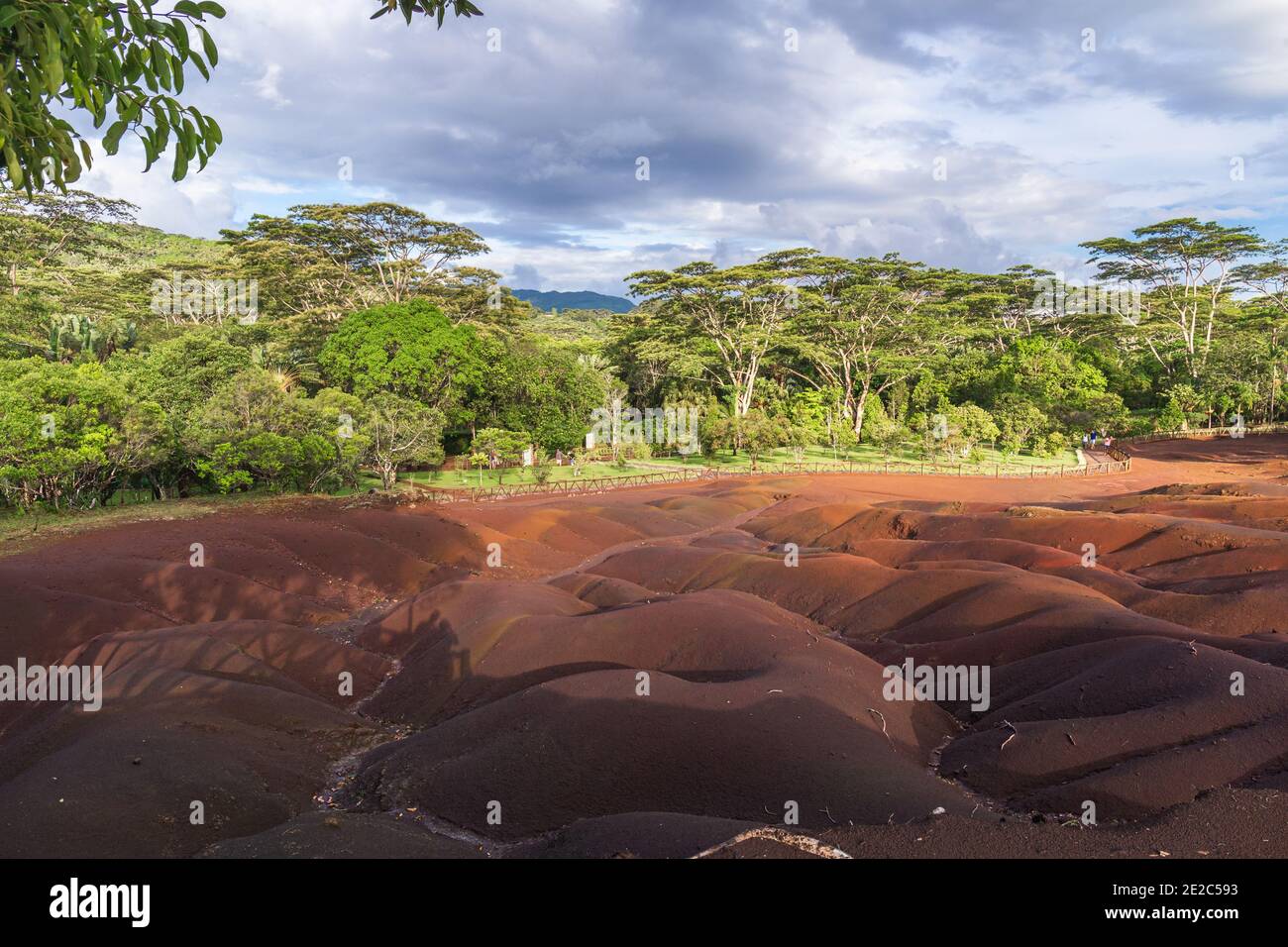 Seven colored earth in Chamarel park, Mauritius island Stock Photo - Alamy