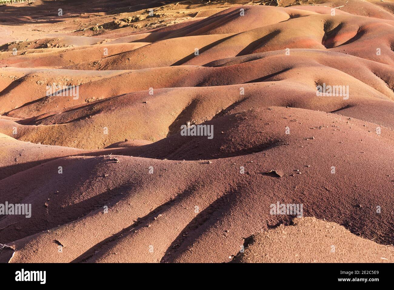 Seven colored earth in Chamarel park, Mauritius island Stock Photo - Alamy
