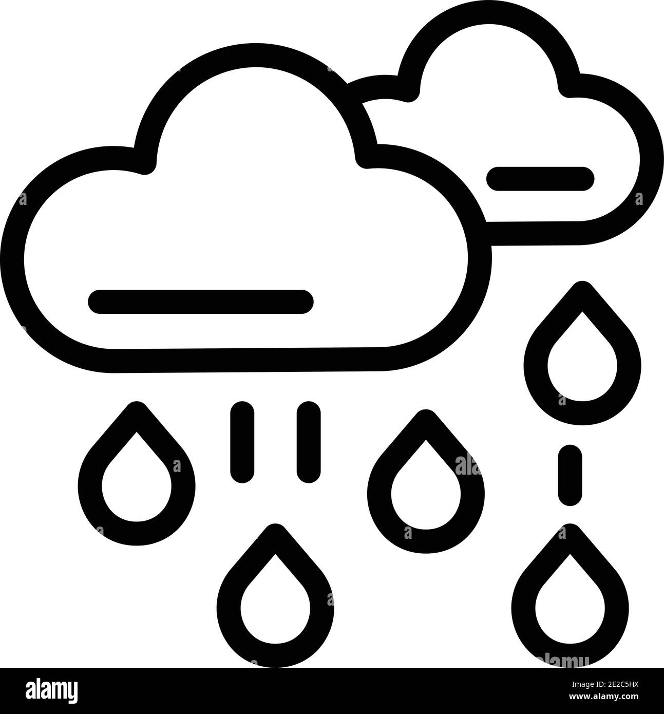 Raining clouds icon. Outline raining clouds vector icon for web design ...