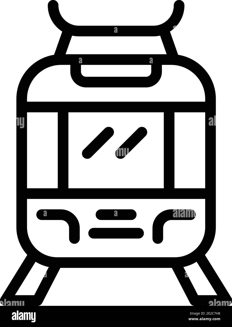 City tram icon. Outline city tram vector icon for web design isolated ...