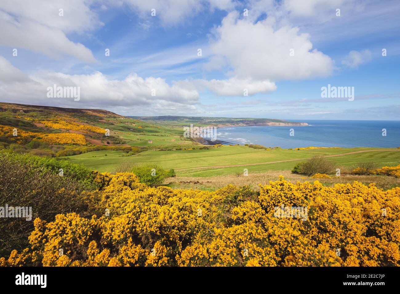 Cliffs and seaside views at Ravenscar on the North Yorkshire Coast ...