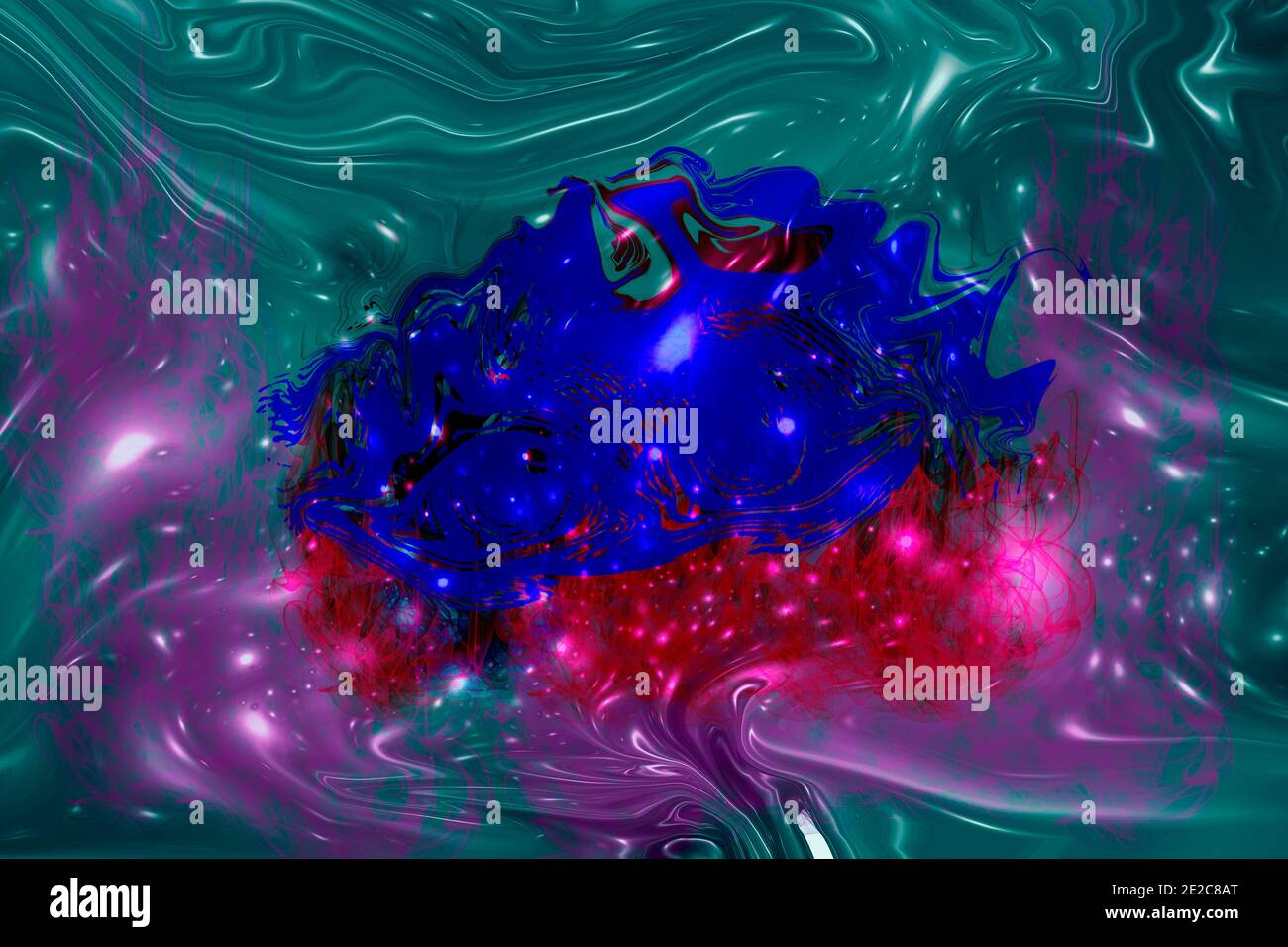 explosion of colors in this abstract image where green red blue and ...