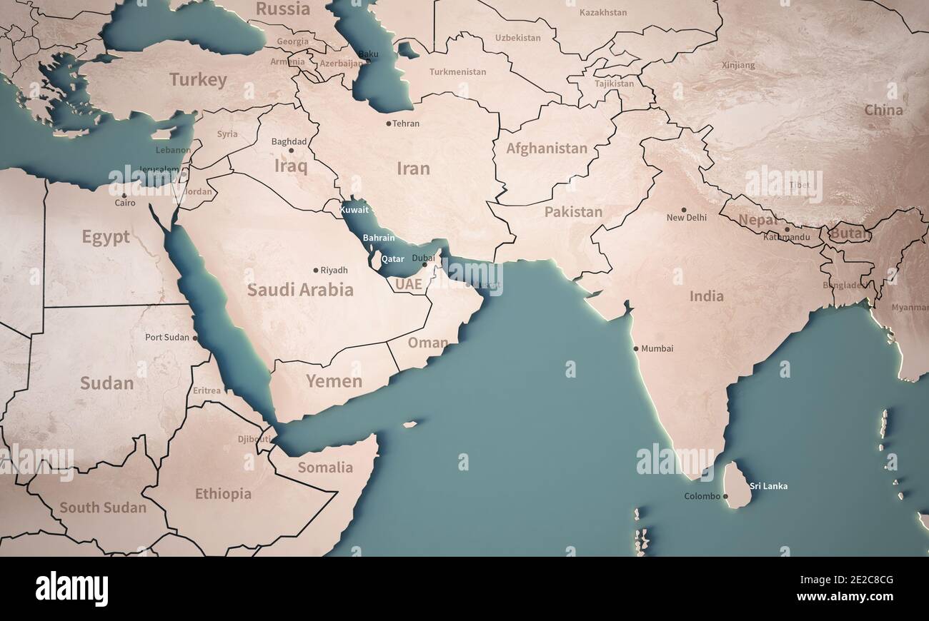 Topography 3d render of world country map Stock Photo - Alamy