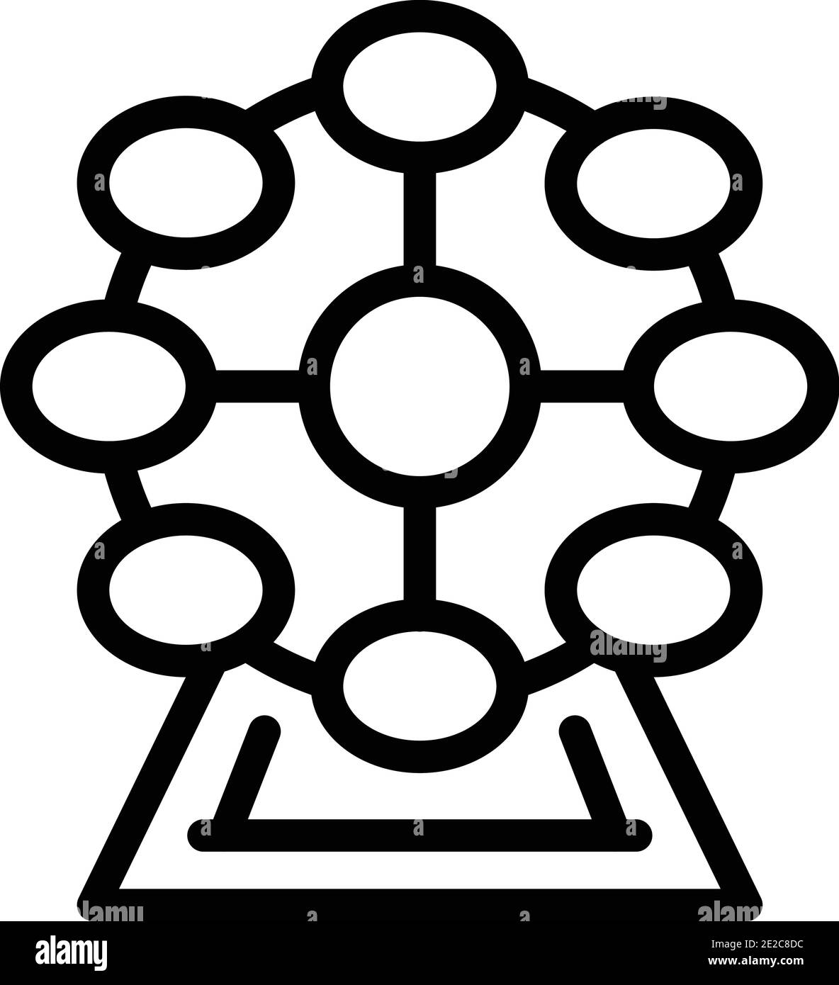 Ferris wheel icon. Outline ferris wheel vector icon for web design ...