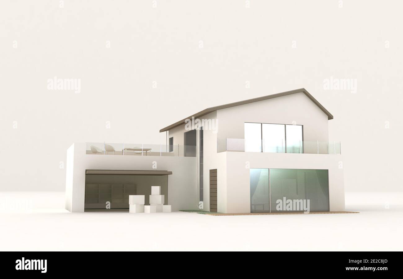 Housing Market Concept Rendering illustration Stock Photo - Alamy