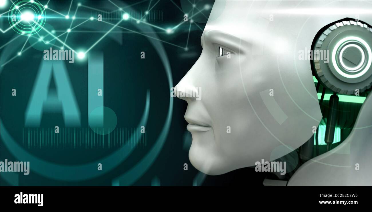 Illustration of the concepts of science, technology, and artificial ...