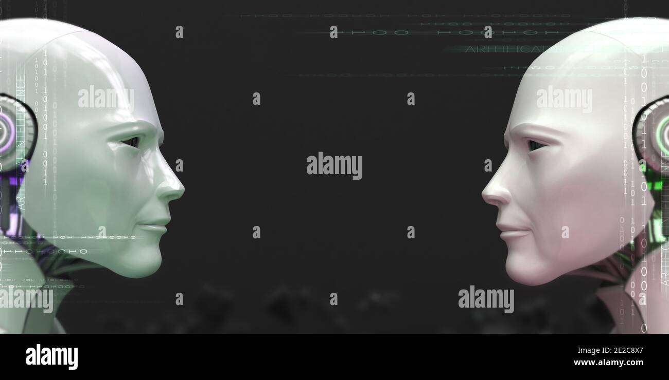 Illustration of the concepts of science, technology, and artificial ...