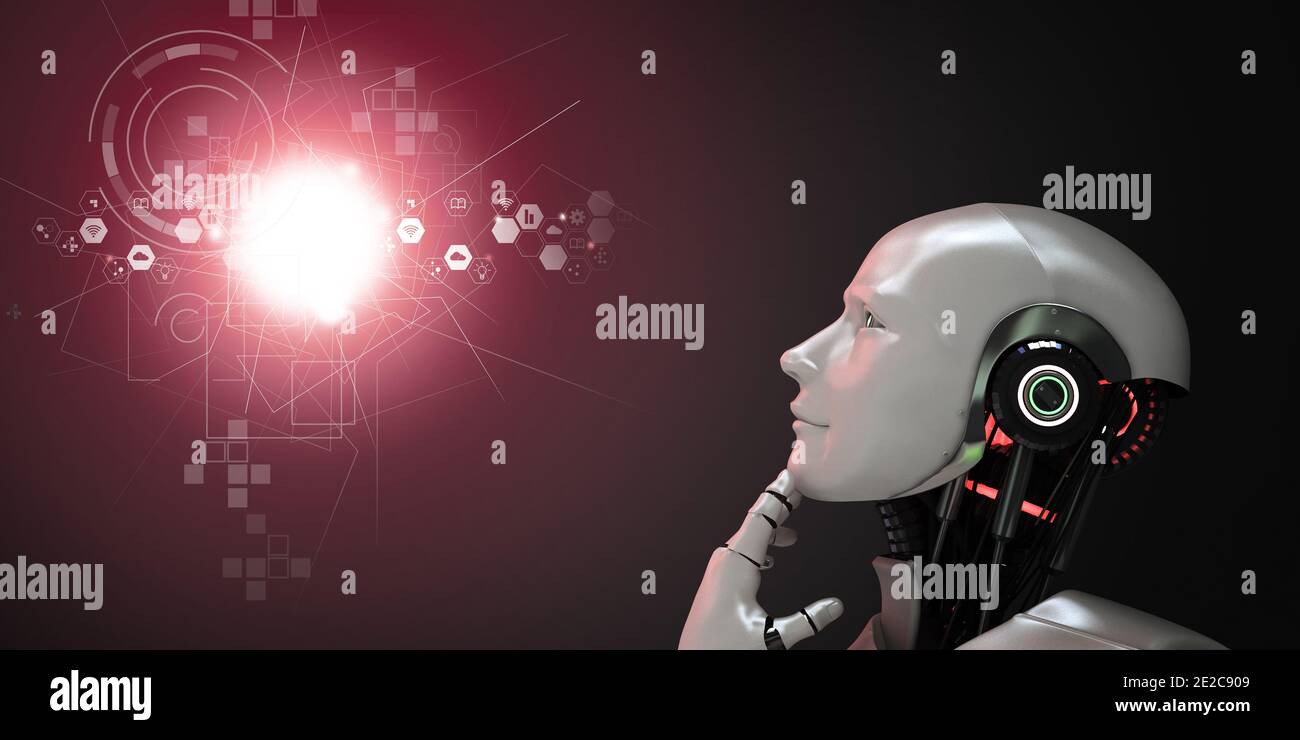 Illustration of the concepts of science, technology, and artificial ...
