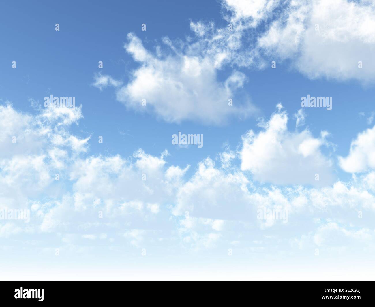White cumulus clouds. Digital photo. 3D rendering Stock Photo - Alamy