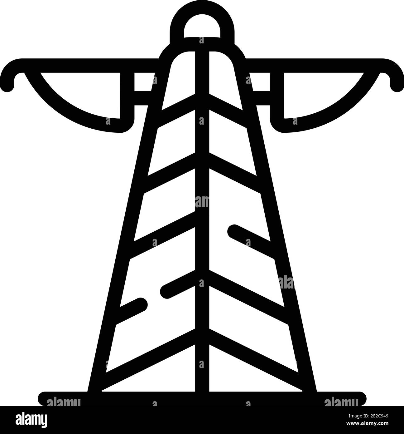 Electric tower icon. Outline electric tower vector icon for web design ...