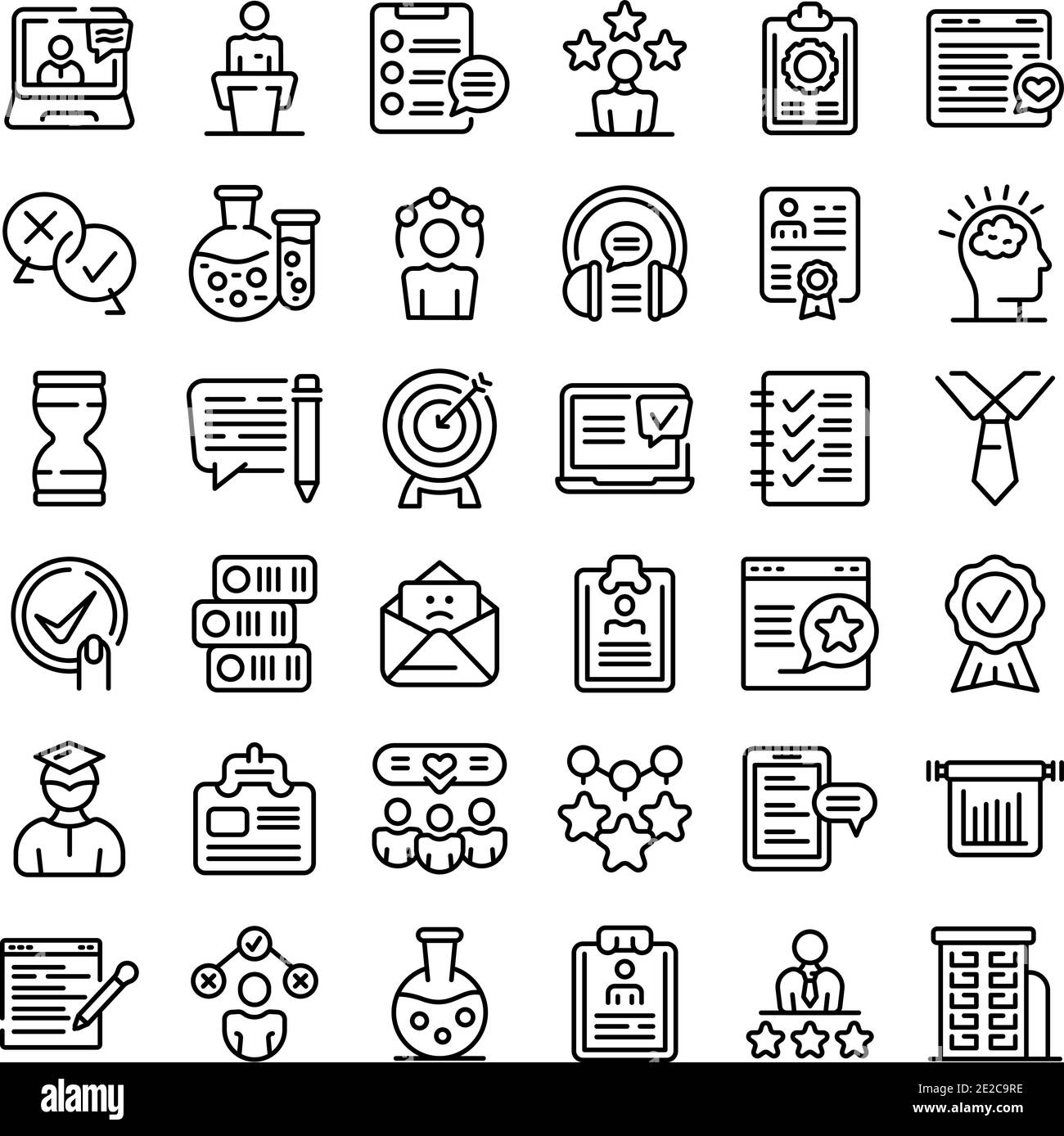 Experience icons set. Outline set of experience vector icons for web ...
