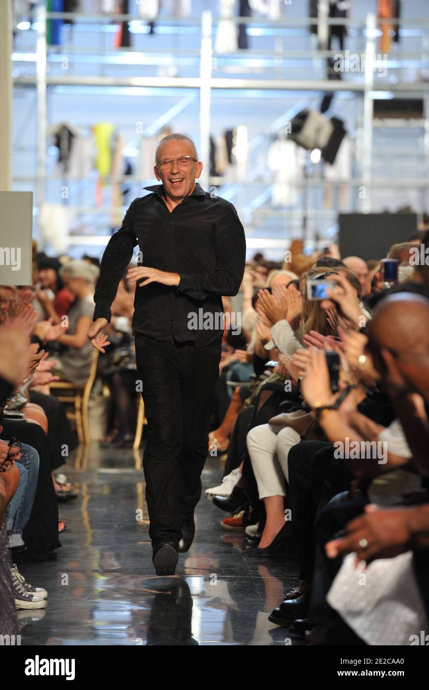 French designer Jean-Paul Gaultier makes an appearence after his Spring ...
