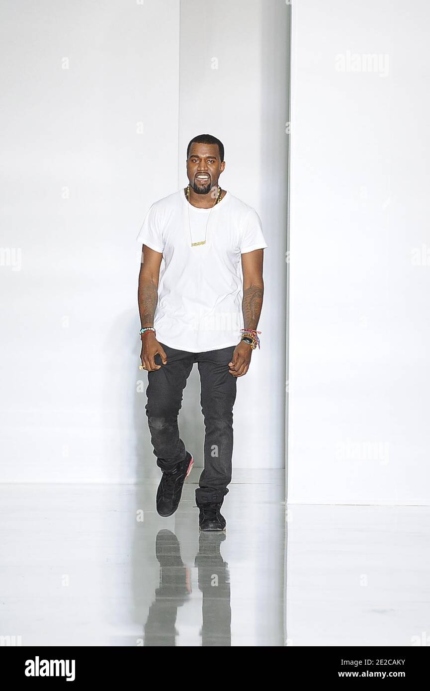 American designer Kanye West makes an appearence for his Spring-Summer ...