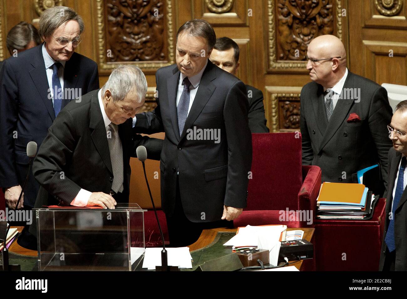 Newly elected president of the French Senate Jean-Pierre Bel, leader of ...