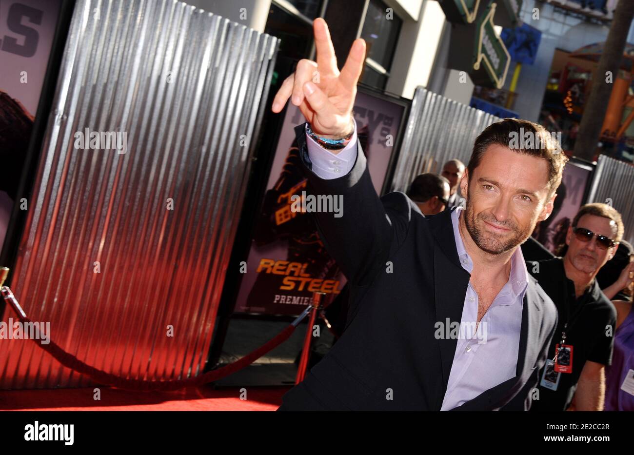 Hugh Jackman attends the 'Real Steel' premiere at Universal Studiosin ...